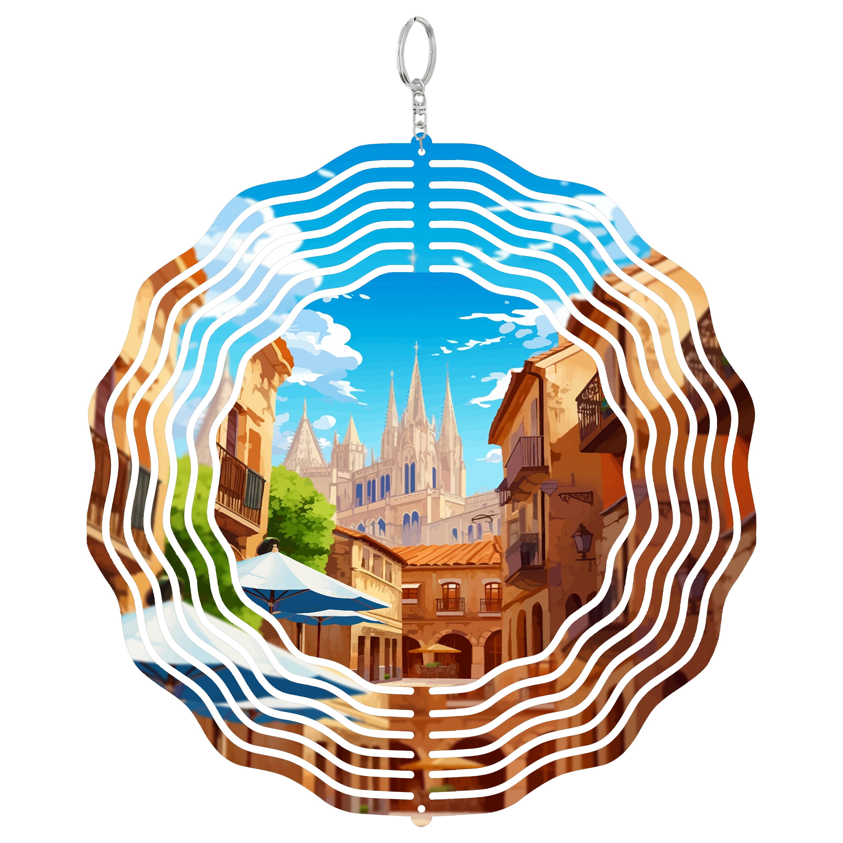 Leon Spain Cathedral 3D Wind Spinner Kinetic Hanging Ornament Outdoor ...