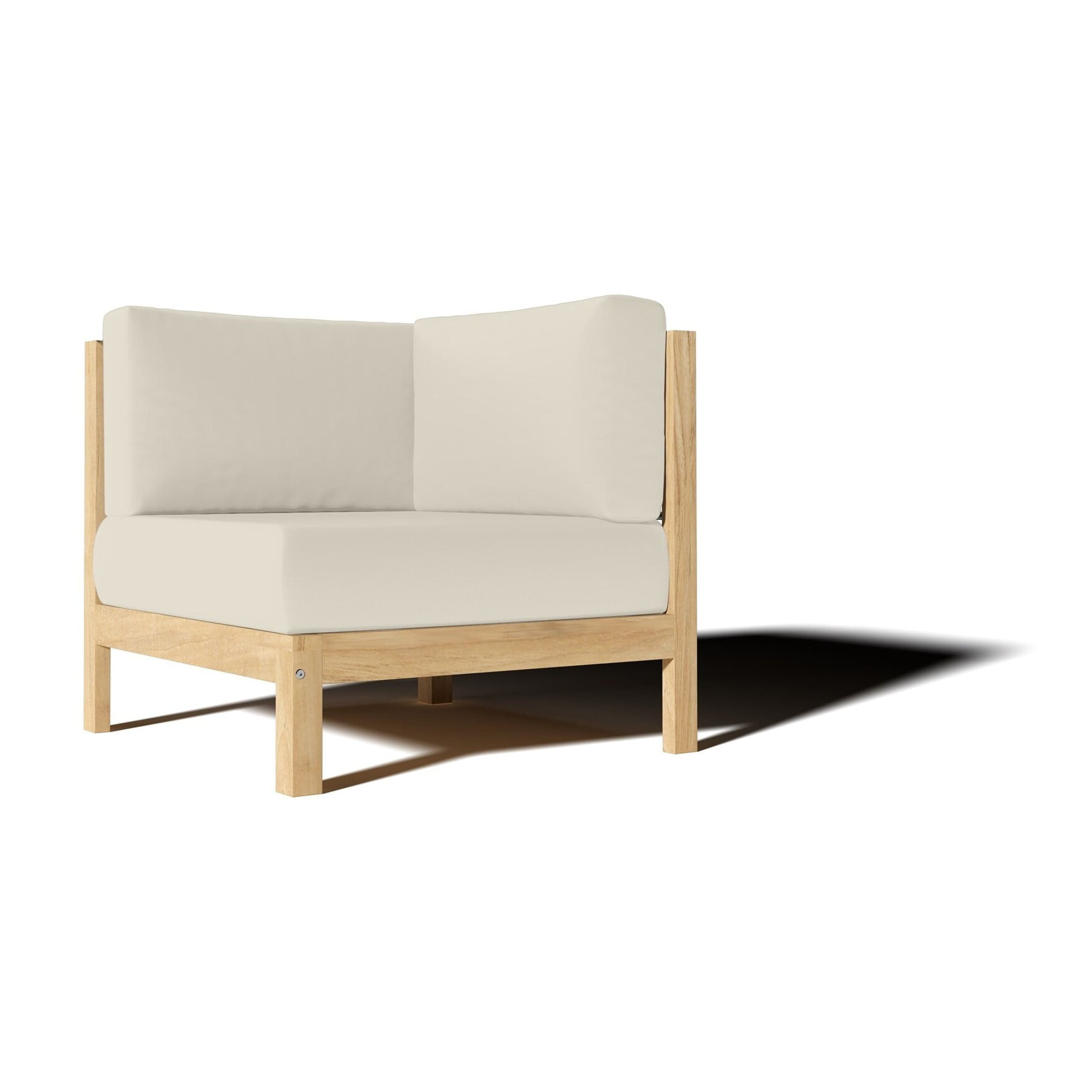 Leon Teak Outdoor Sectional Corner with Canvas Cushion - Walmart.com