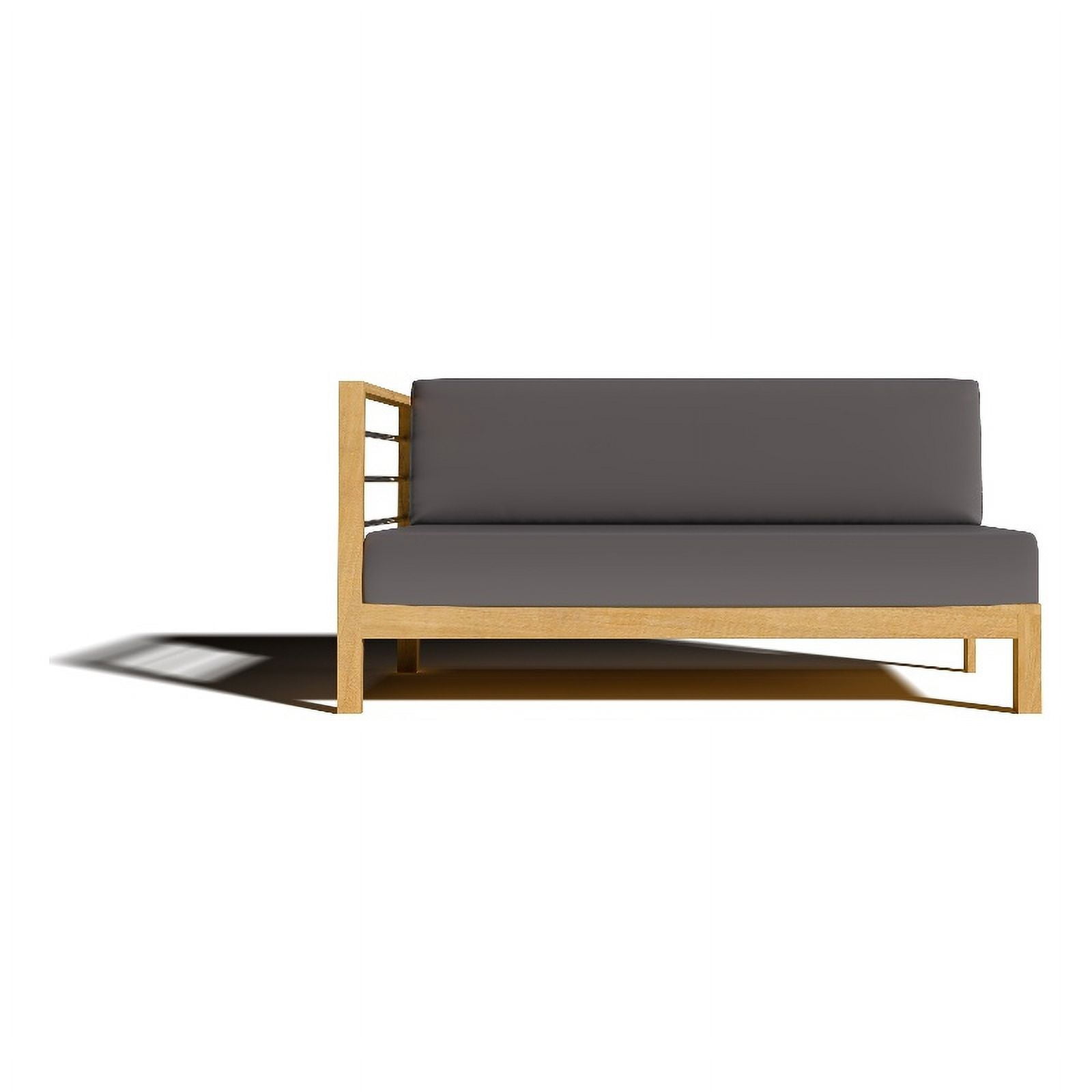 Leon Teak Outdoor Sectional Left Sofa with Charcoal Cushion - Walmart.com