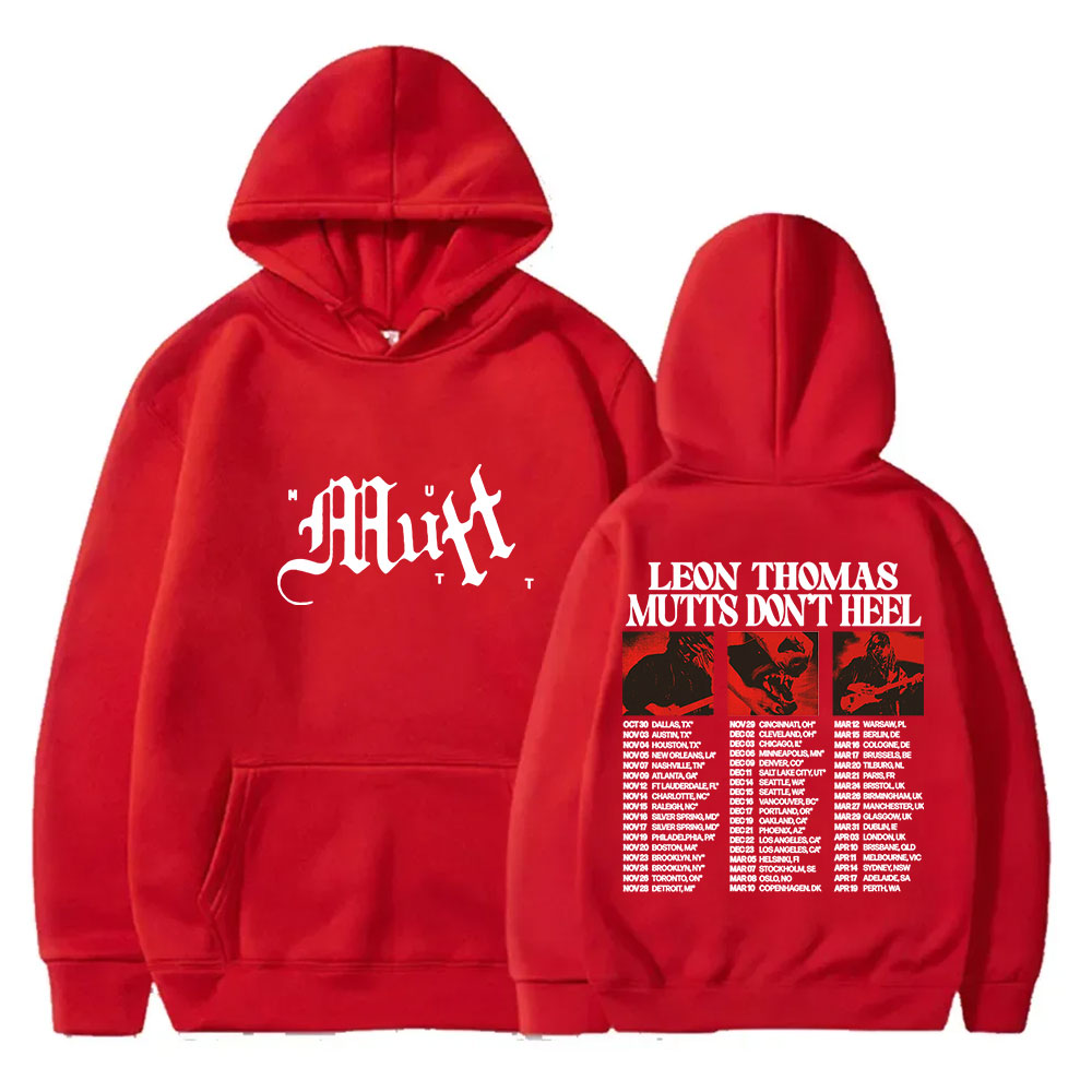 Leon Thomas Mutts Don't Heel Tour 2025 Merch Hoodies Women Men HipHop ...