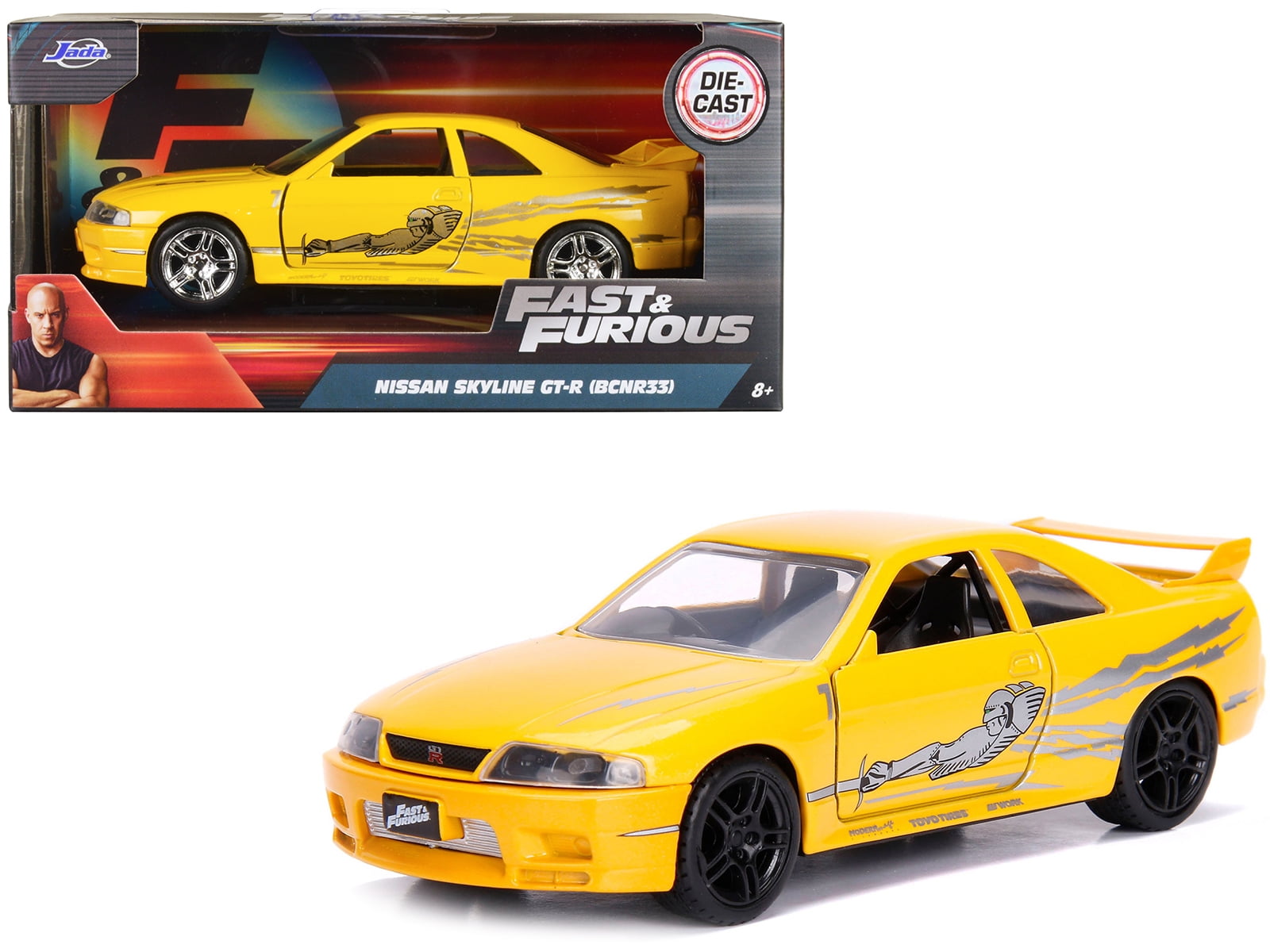Leon's Nissan Skyline GT-R (BCNR33) Yellow Metallic with Graphics "Fast ...
