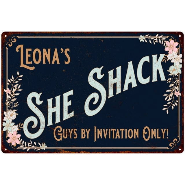 Leona's SHE SHACK Sign Metal Shed Tin Metal Wall Decor 8 x 12 Matte ...