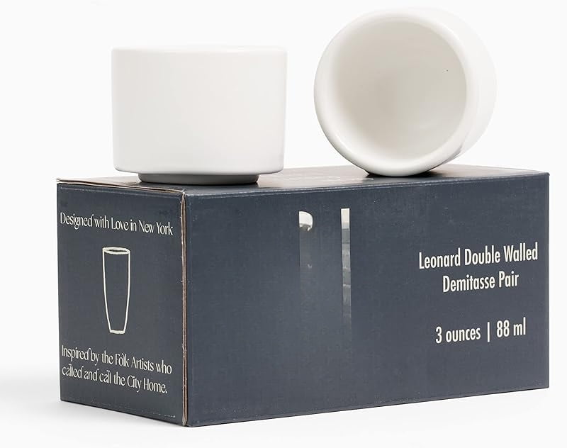 Leonard Ceramic Espresso Cups | Modern Stackable Demitasse Mugs for ...