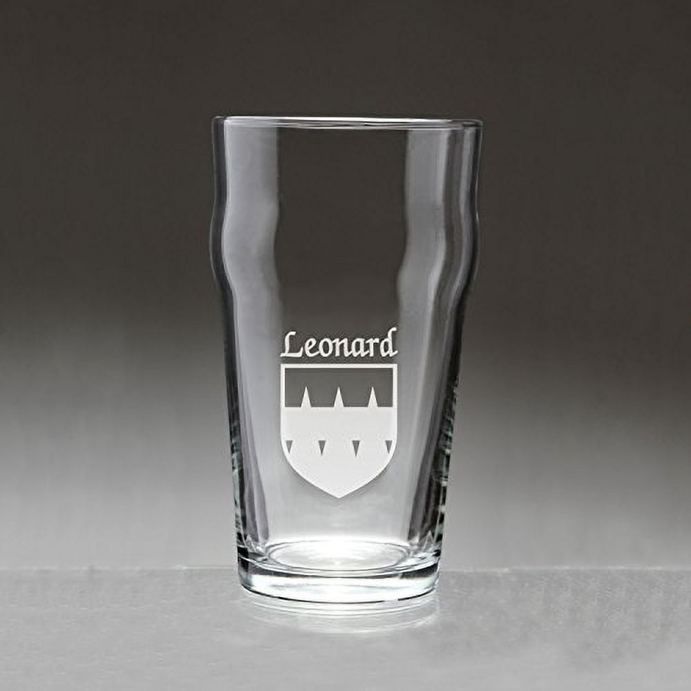 Leonard Irish Coat of Arms Pub Glasses - Set of 4 (Sand Etched ...