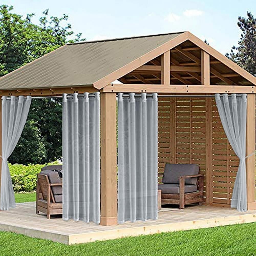 Leonard Mountain Gray Outdoor Curtains, 54” x 84” (3 Panels) - Walmart.com