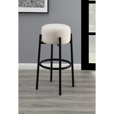 Isaac Modern Backless Bar Stool with Round Soft Padded Boucle Seat and ...