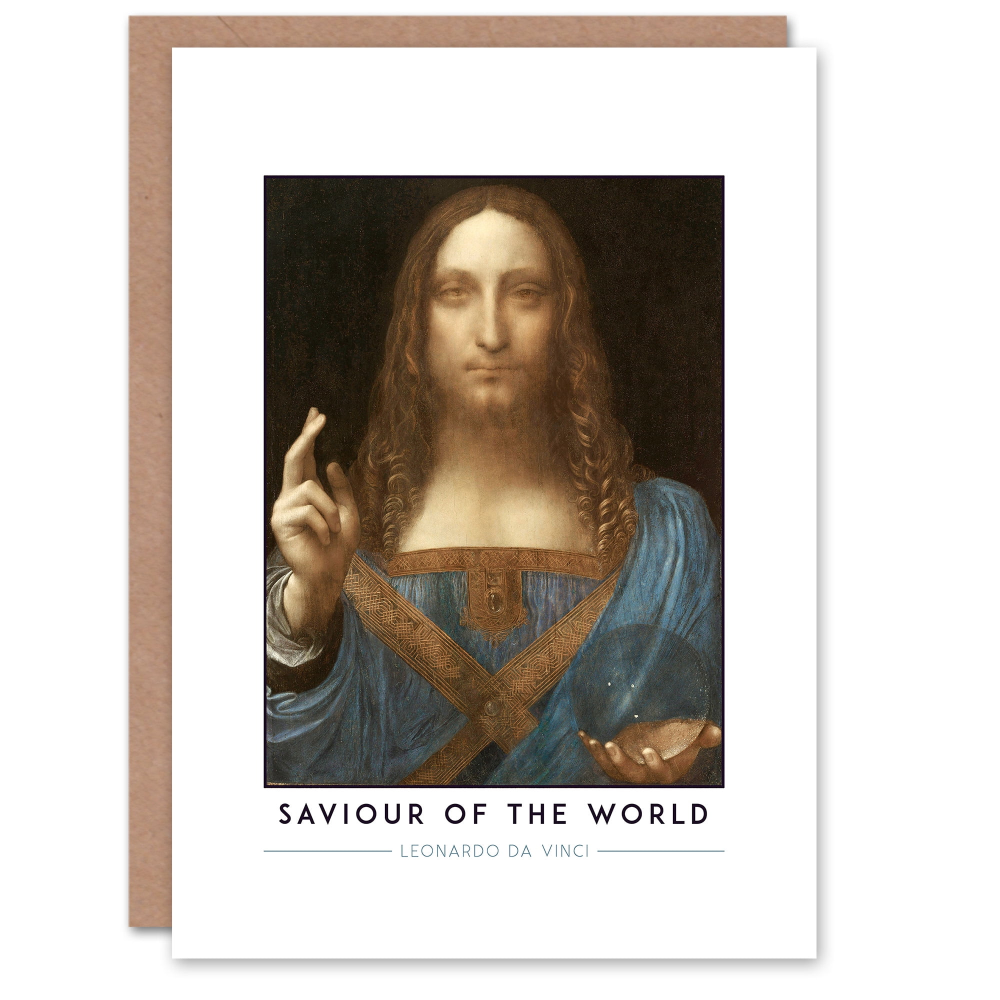 Leonardo Da Vinci Art Card Saviour Of The World Salvator Mundi ...
