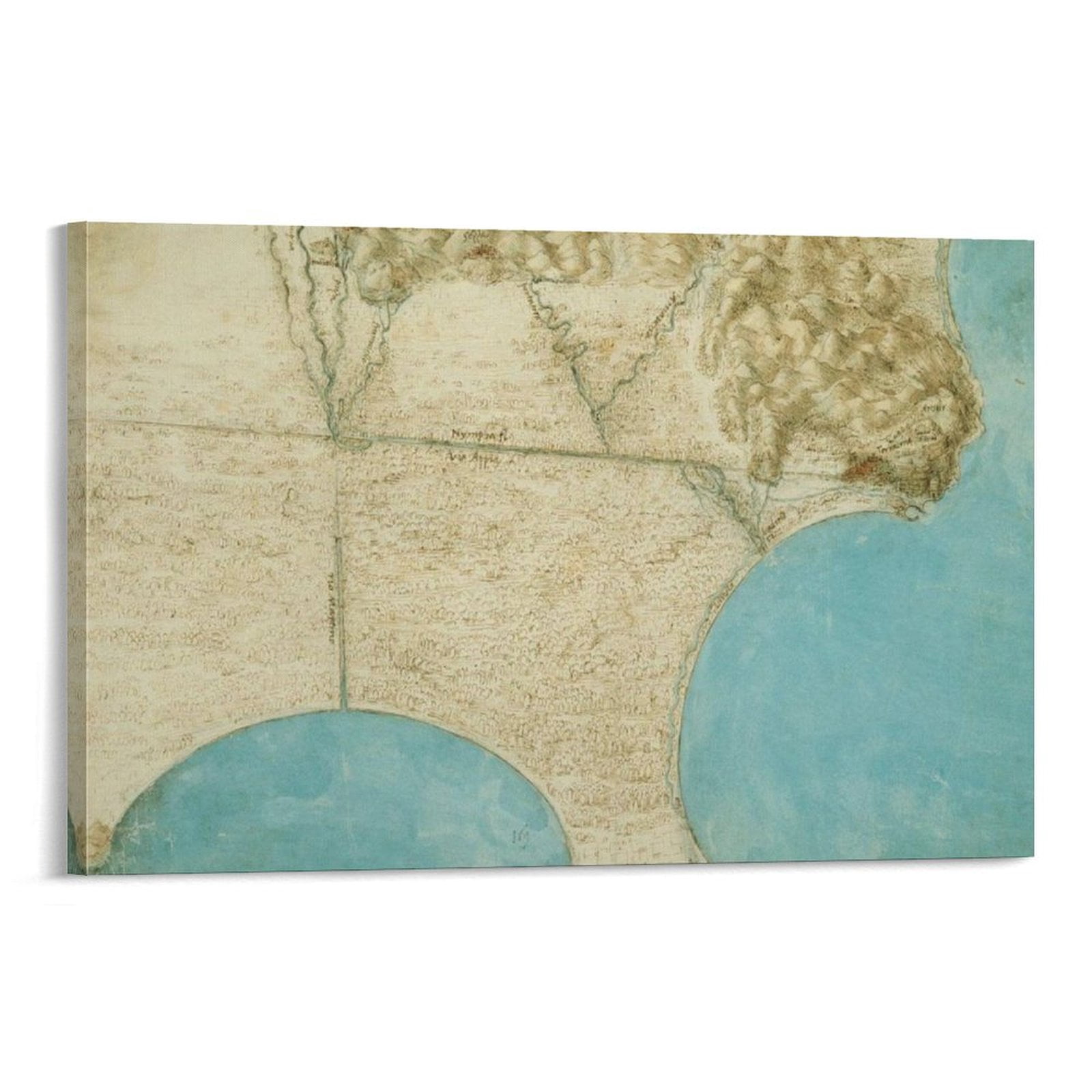 Leonardo Da Vinci - Bird's-eye-view of Sea Coast by Leonardo Da Vinci ...