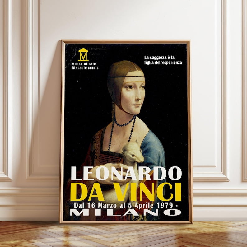 Leonardo Da Vinci Exhibition Poster - Milan Art Elegance Classic Wall ...