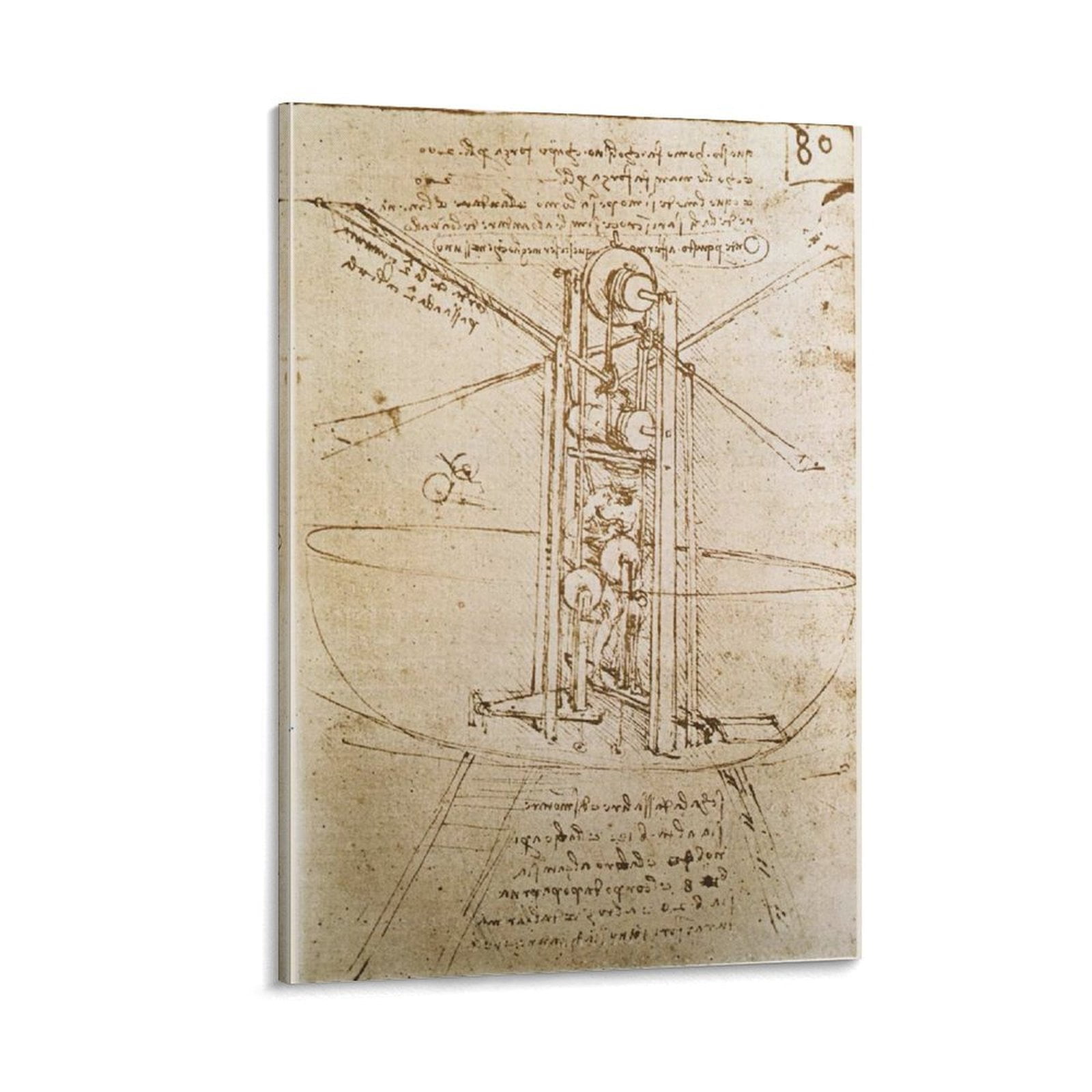 Leonardo Da Vinci, Flying Machine Posters Wall Art Picture Painting ...