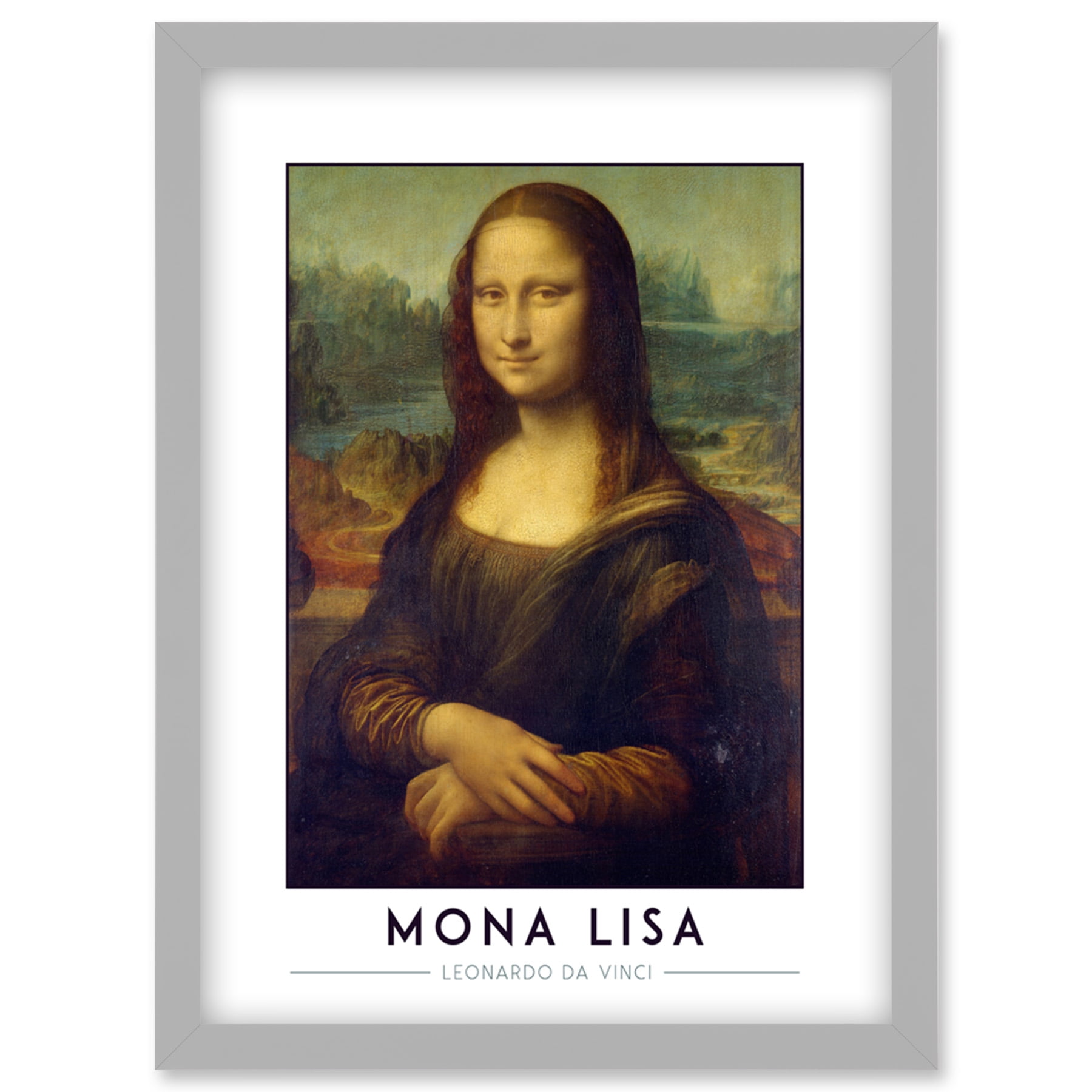 Leonardo Da Vinci Mona Lisa Portrait Painting Artwork Framed Wall Art ...