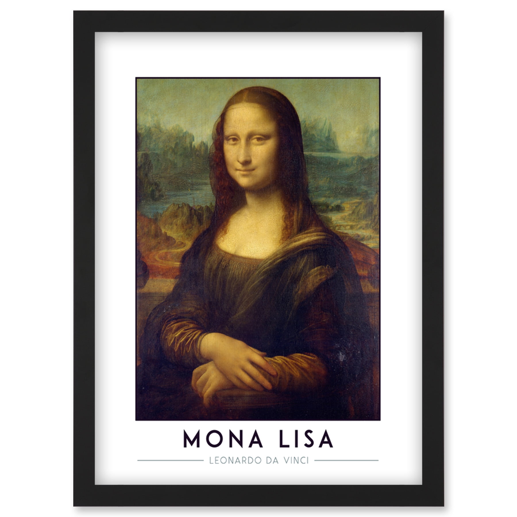 Leonardo Da Vinci Mona Lisa Portrait Painting Artwork Framed Wall Art ...
