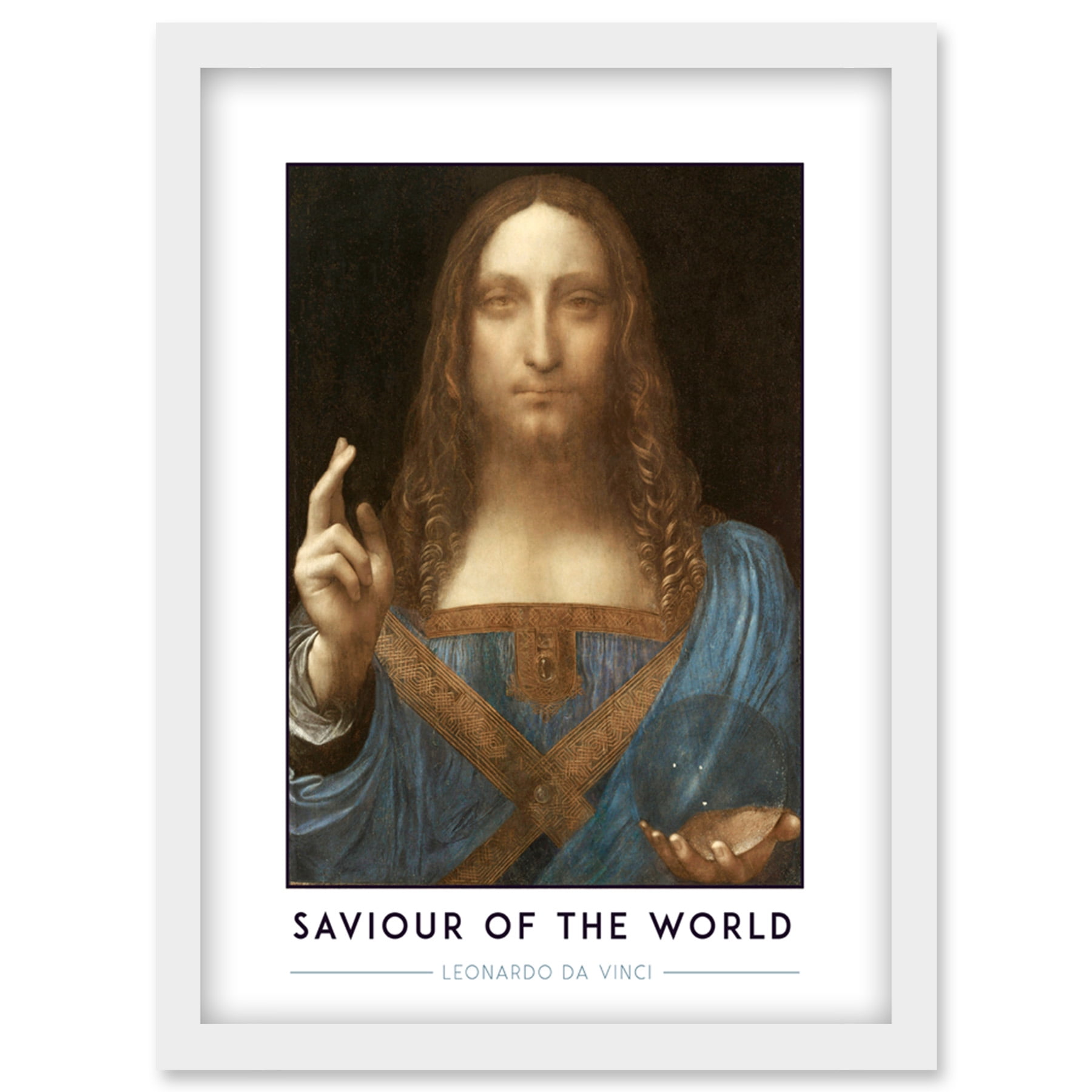 Leonardo Da Vinci Saviour Of The World Salvator Mundi Painting Artwork ...