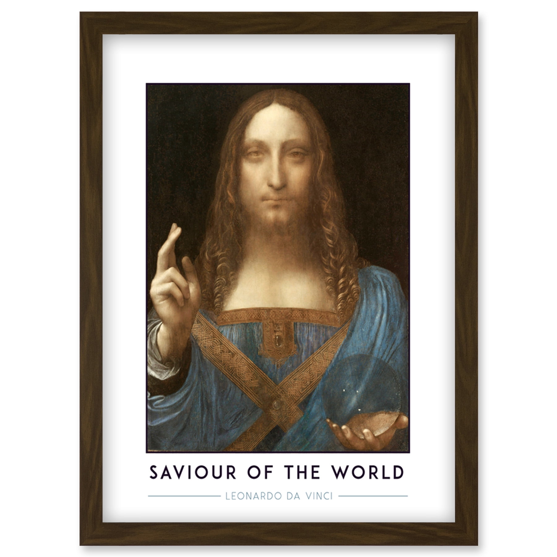 Leonardo Da Vinci Saviour Of The World Salvator Mundi Painting Artwork Framed Wall Art Print A4 ...