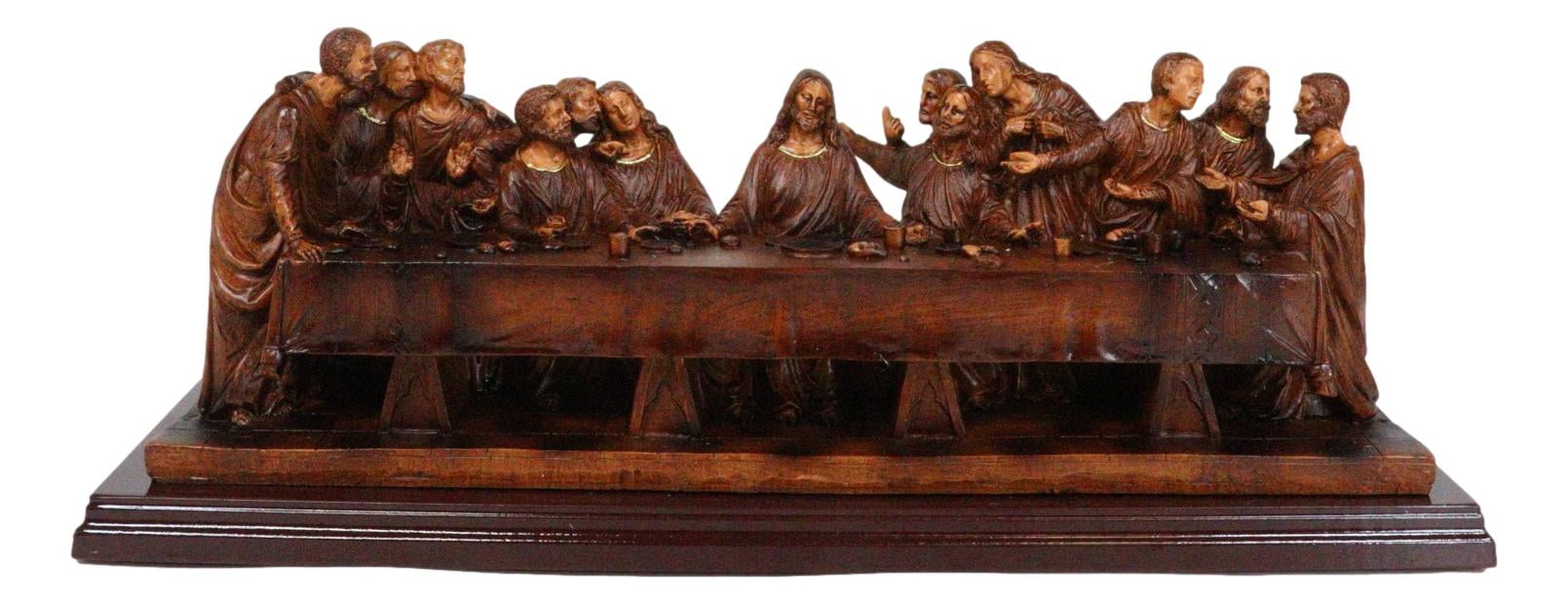 Leonardo Da Vinci The Last Supper Jesus And Disciples Faux Wooden ...
