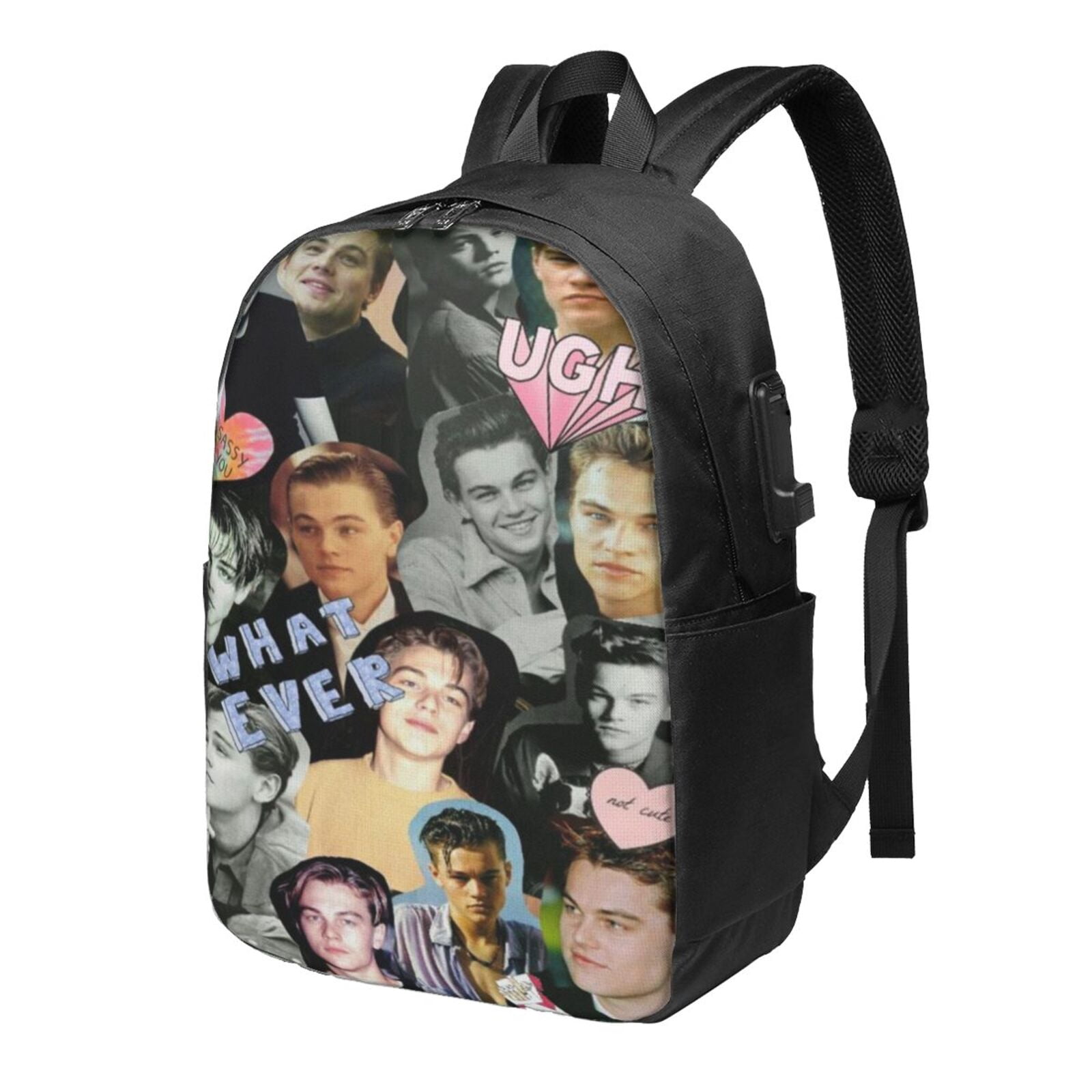 Leonardo Dicaprio Backpack with USB Charging Port Daypack Laptop ...