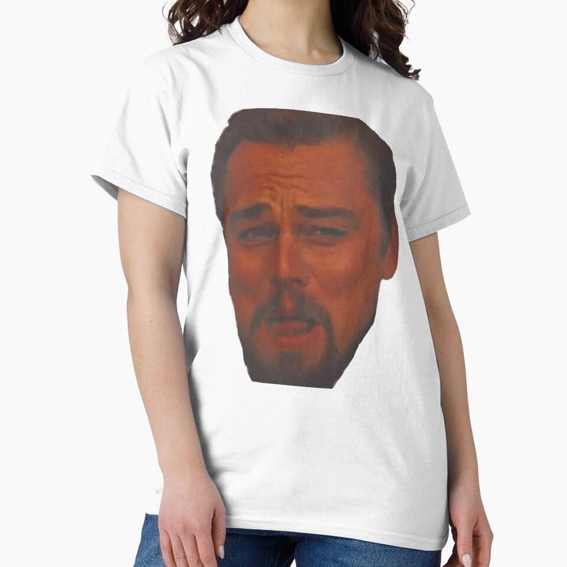 Leonardo Laughing Funny Meme Face Django Unchained Smug Candie T-Shirt ...