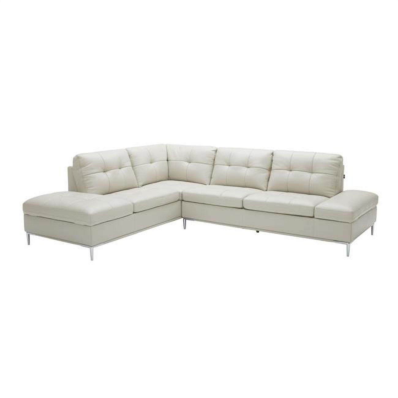 Leonardo Left Hand Facing Sectional Sofa with Storage, Silver Grey ...