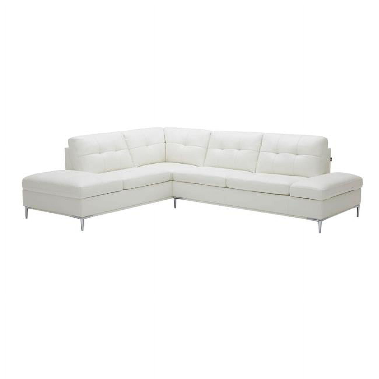 Leonardo Left Hand Facing Sectional Sofa with Storage, White - Walmart.com