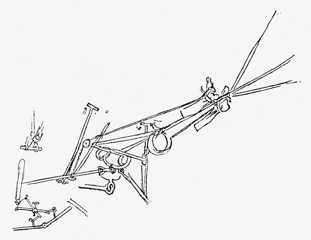 Leonardo: Ornithopter. /Nprone Ornithopter, With Both Legs Moving ...