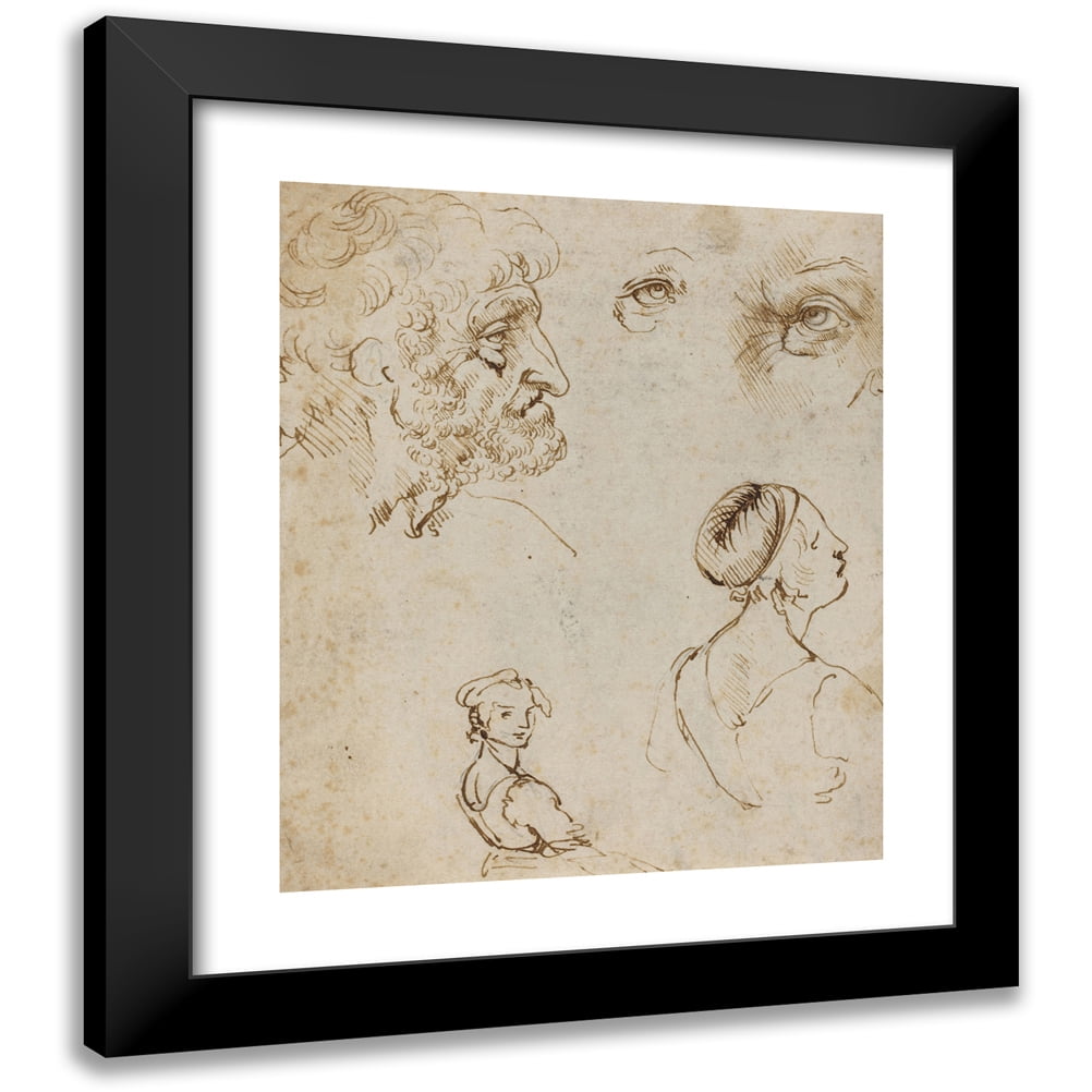 Leonardo da Vinci 12x14 Black Modern Framed Museum Art Print Titled ...