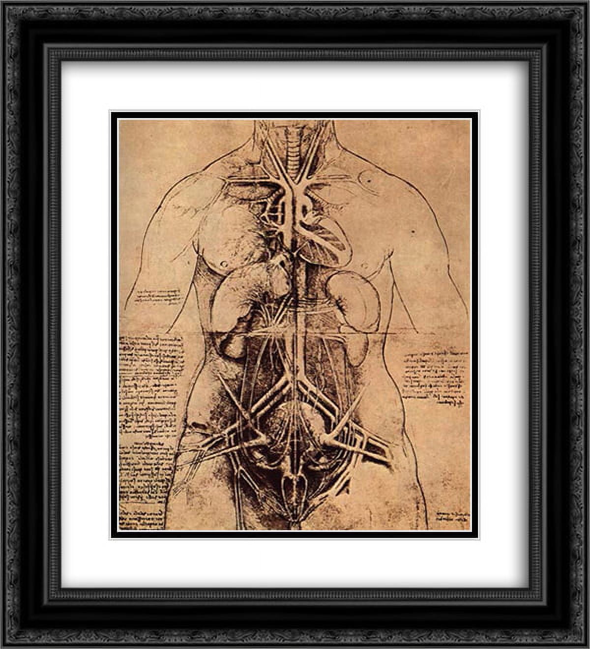 Leonardo da Vinci 2x Matted 20x24 Black Ornate Framed Art Print ...