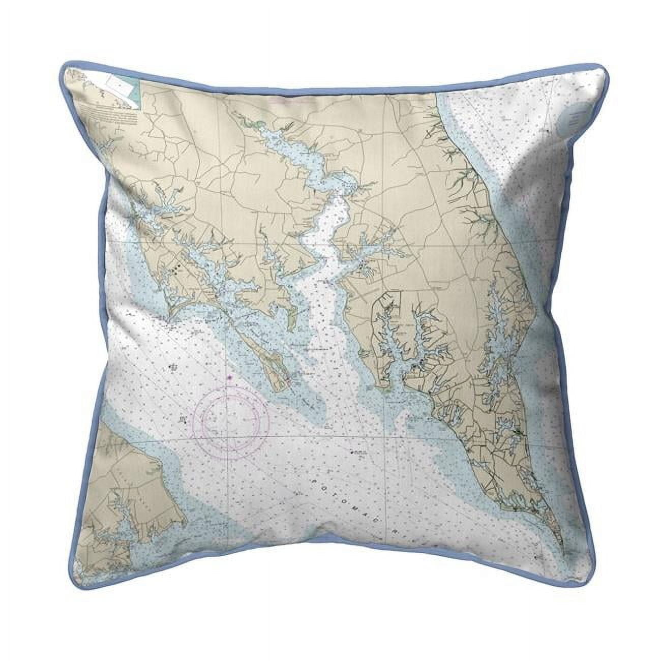 Leonardtown, MD Nautical Map Small Corded Indoor & Outdoor Pillow - 12 ...
