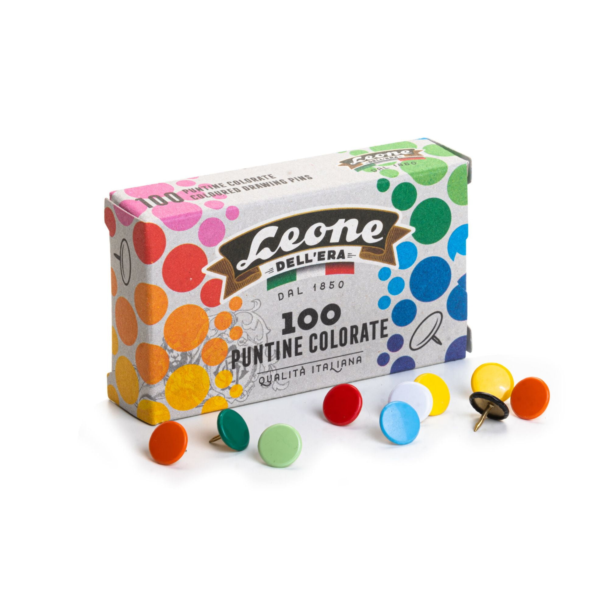 Leone DELLERA Colored Push Pins: 100 pushpins (Assorted Colors ...
