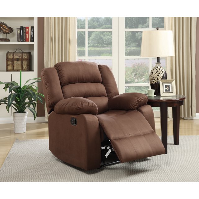 Free Shipping! Leonel Signature Addison Recliner Chocolate Microfiber ...