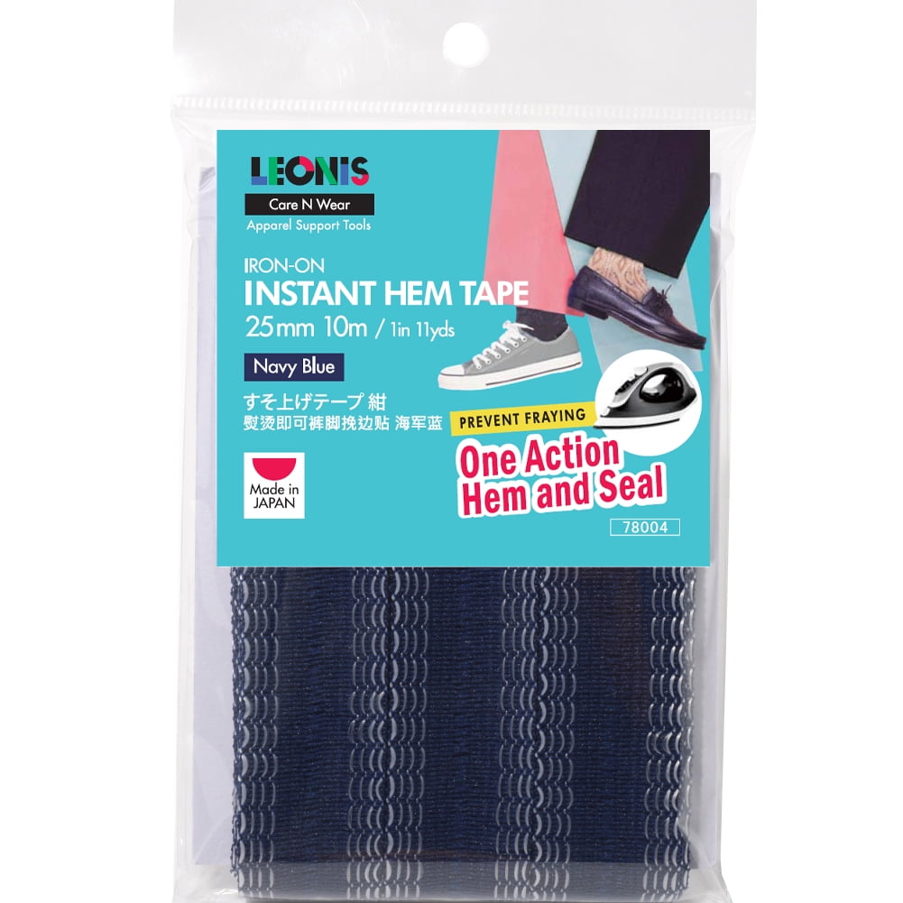 Leonis Adhesive Fabric Permanent Iron-on Instant Hem Tape 25mm x 10m ...
