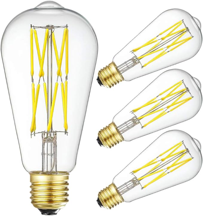 Leools Dimmable Edison LED Bulb 10W,Equivalent 100Watt, Antique Style ...
