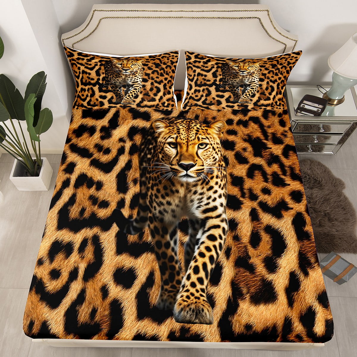 Leopard 3D Bedding Sets Jaguar Cheetah Print Bed Sheets Queen, Wild ...