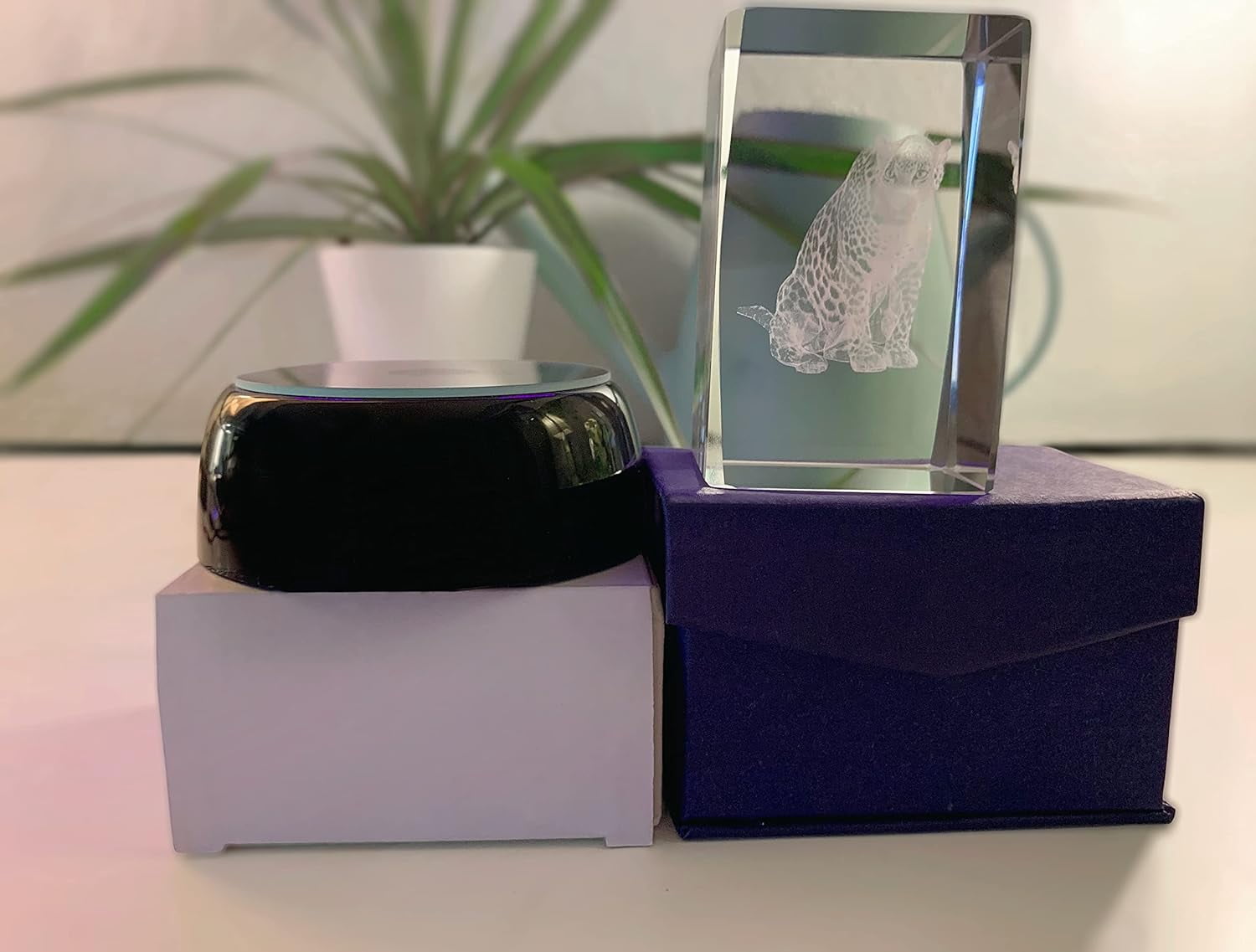 Leopard 3D Crystal Cube - Unique Crystal Gifts - 3D Picture in Crystal, Gifts for Mom Who Has ...