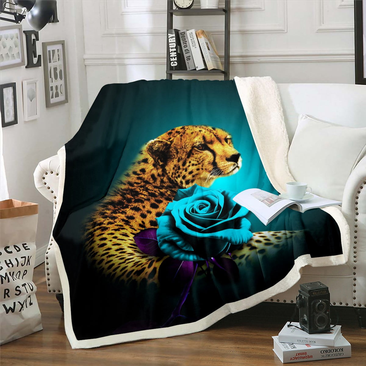 Leopard 60"x80" Throw Blanket Women Men,Cheetah Print Fleece Blanket ...