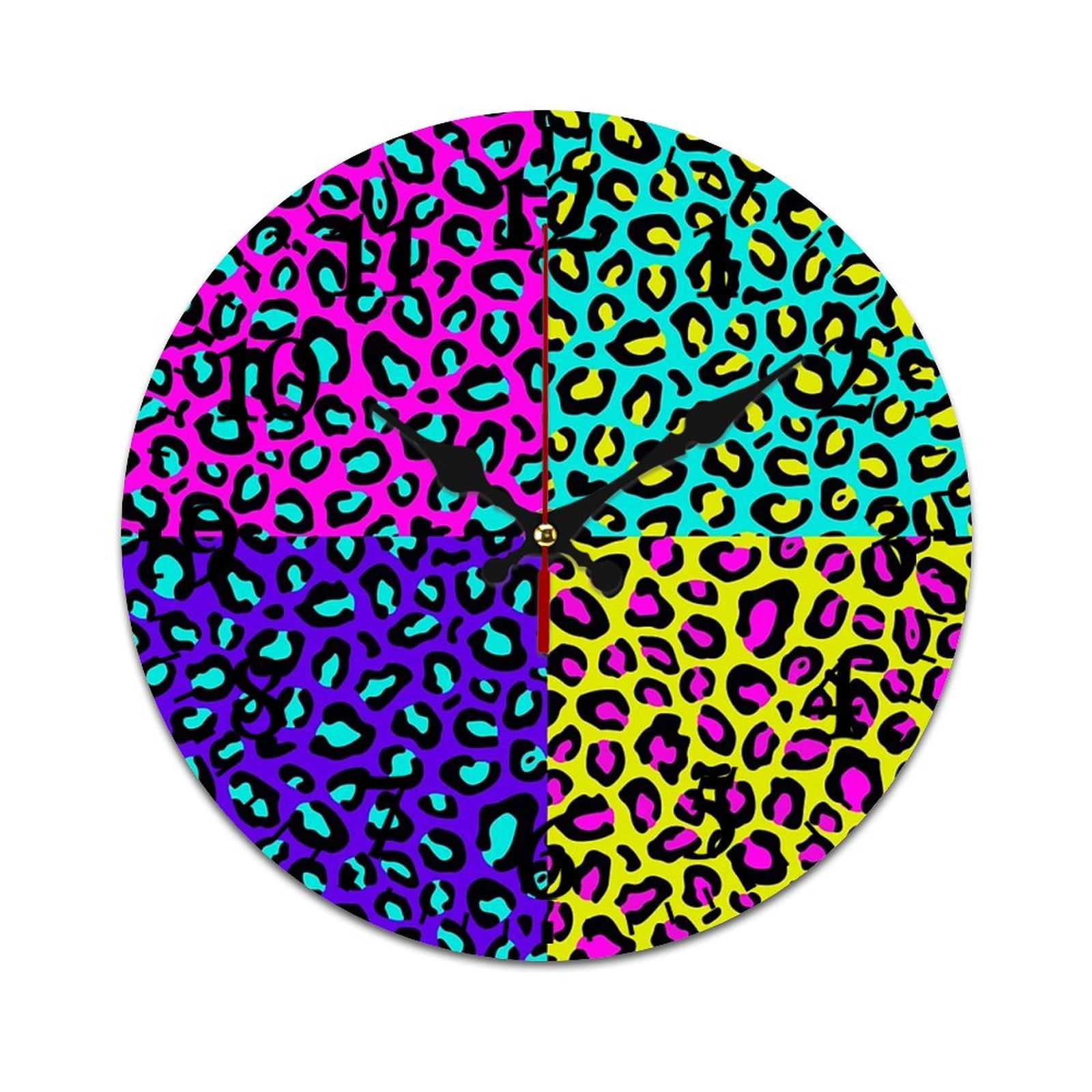 Leopard 80s Wall Clock Modern Design Clocks Wall Hanging Home Office ...