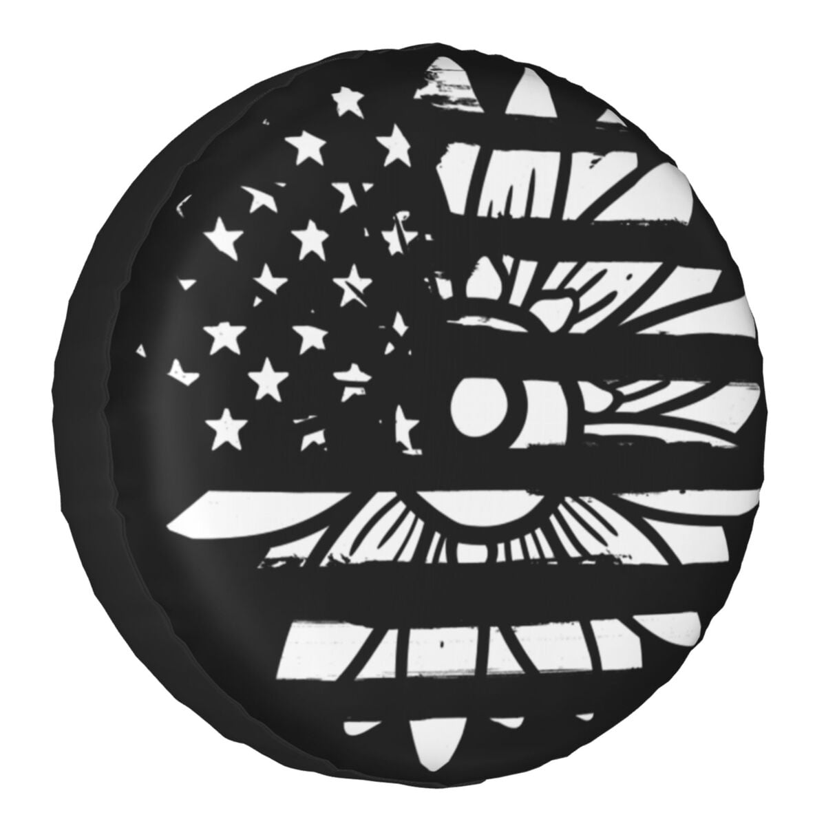 Leopard American Flag Sunflower Spare Tire Cover Case Bag Pouch Flower ...