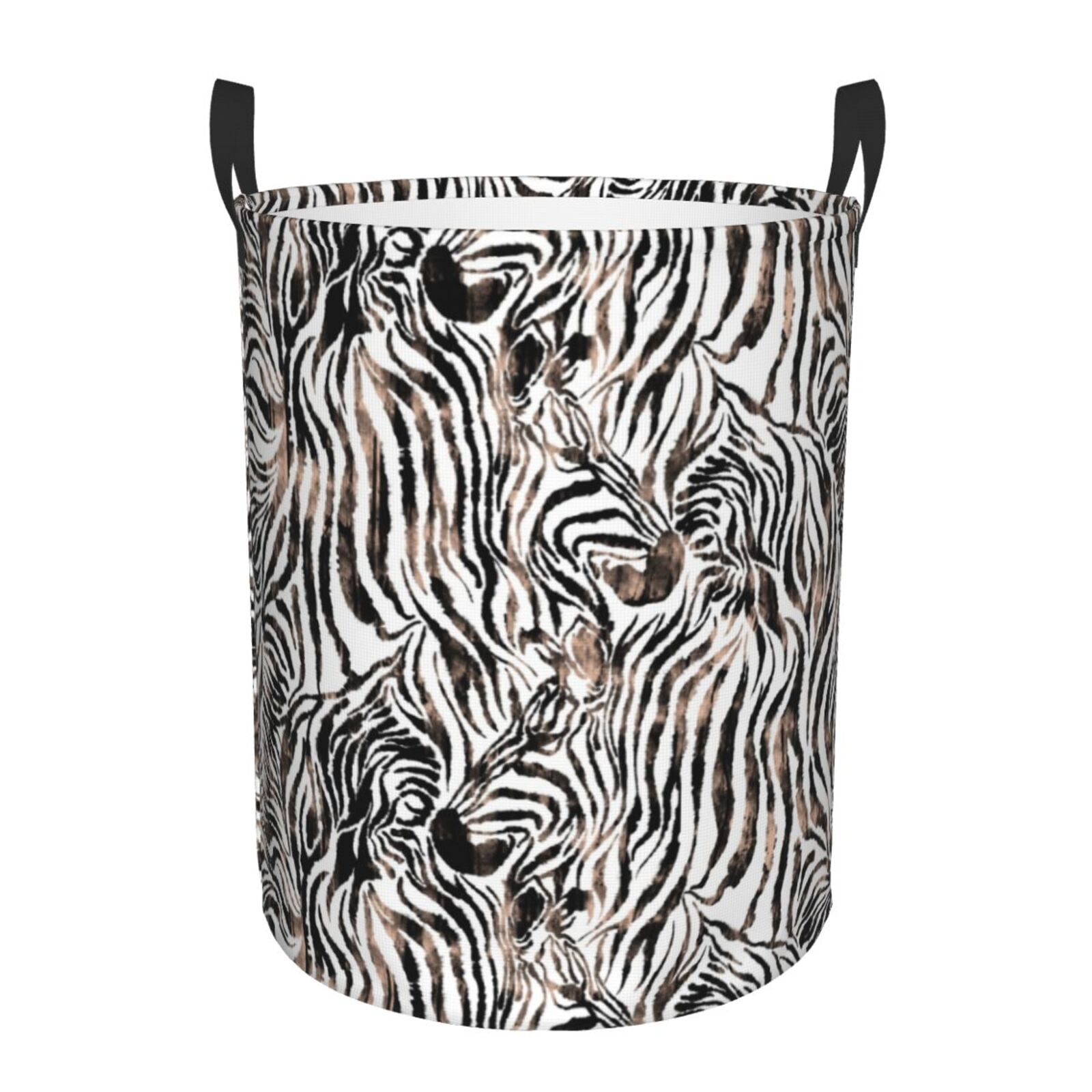Leopard And Zebra Laundry Basket with Handles - Freestanding Laundry ...