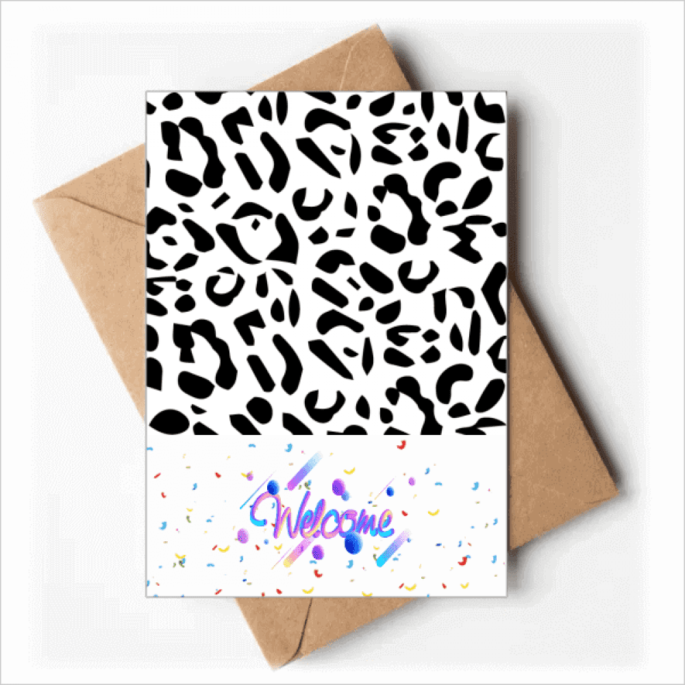 Leopard Animal Art Grain Illustration Pattern Welcome Back Greeting ...