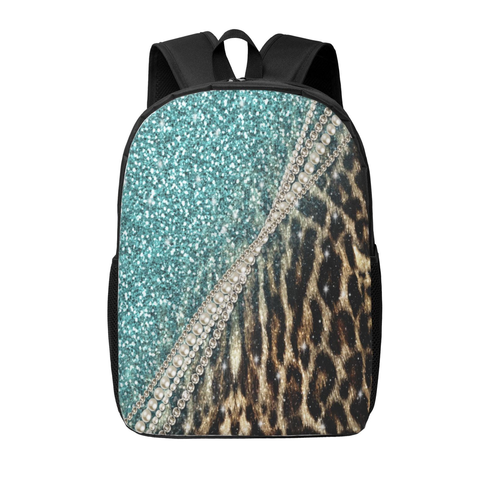 Leopard Animal Faux Fur Backpack Fashion Travel Backpack Laptop Backpack 17 Inch Simple Backpack ...