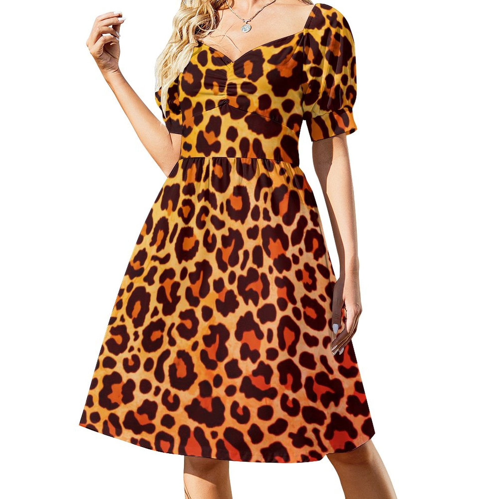 Leopard Animal Print Dress Sexy V Neck Blue And Grey Festival Dresses ...