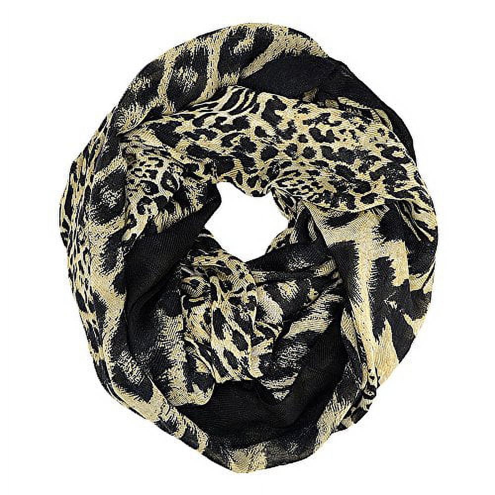 Leopard Animal Print Wide Infinity Scarf (Khaki) - Walmart.com