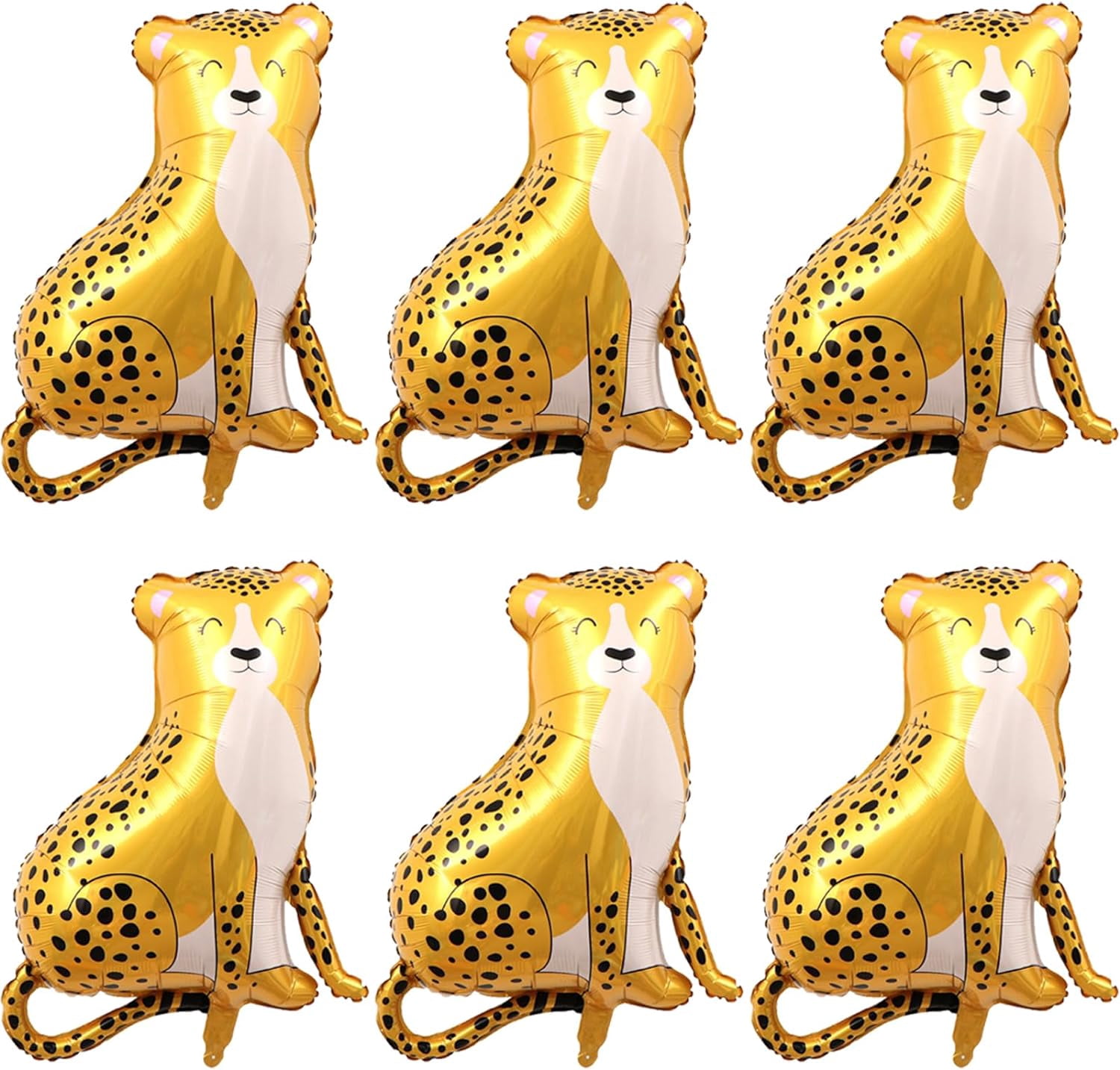 Leopard Balloons 6 Pcs Foil Helium Leopard Shaped Animal Party Balloons ...