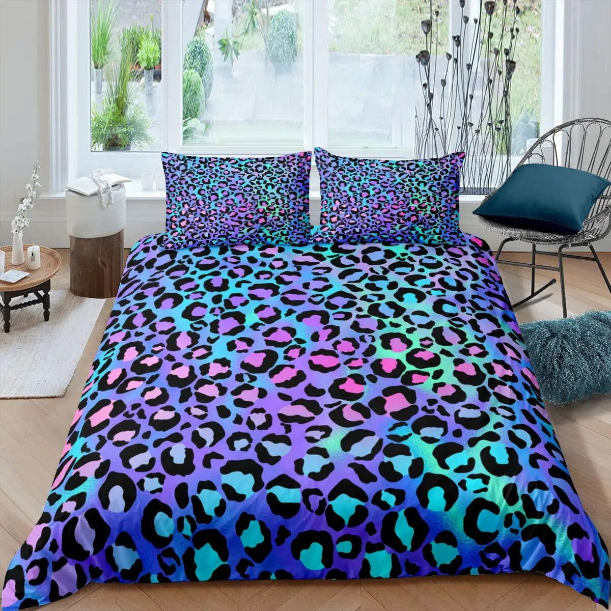 Leopard Bedding Set King Soft Bedclothes Twin Bohemian Print Duvet ...
