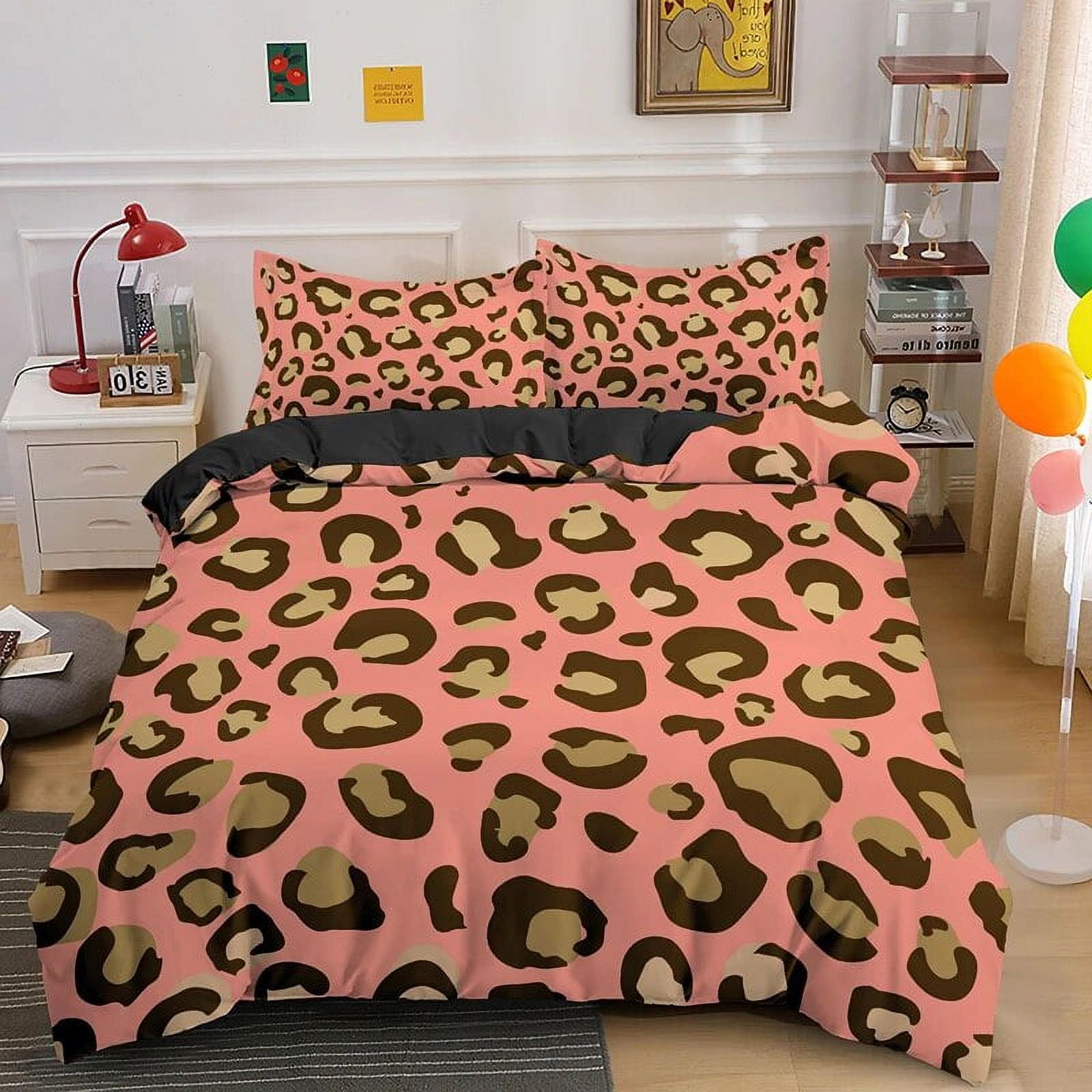 Leopard Bedding Set Modern Geometric Psychedelic Leopard Duvet Cover ...
