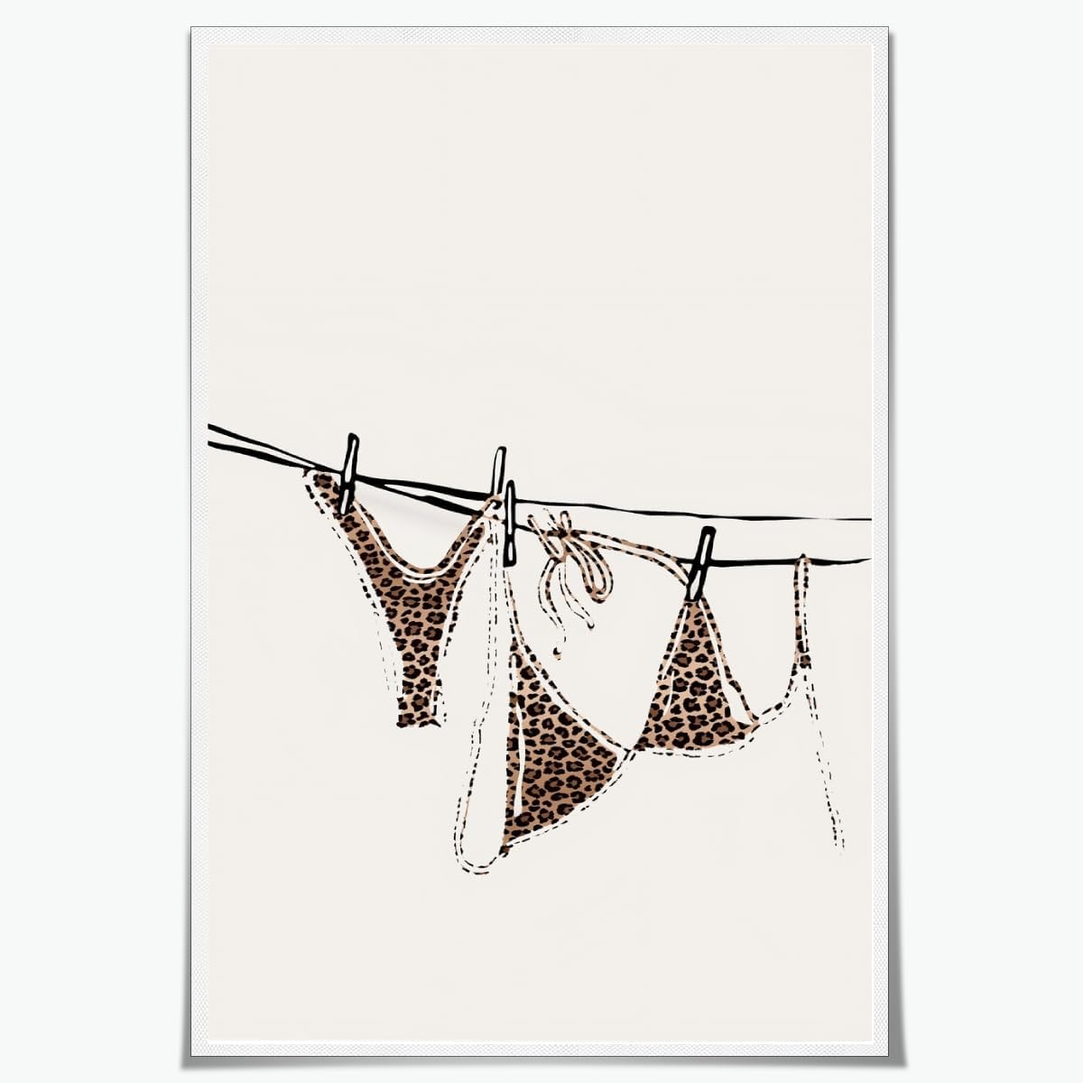 Leopard Bikini Poster Trendy Preppy Beachy Wall Art Coastal Aesthetic ...