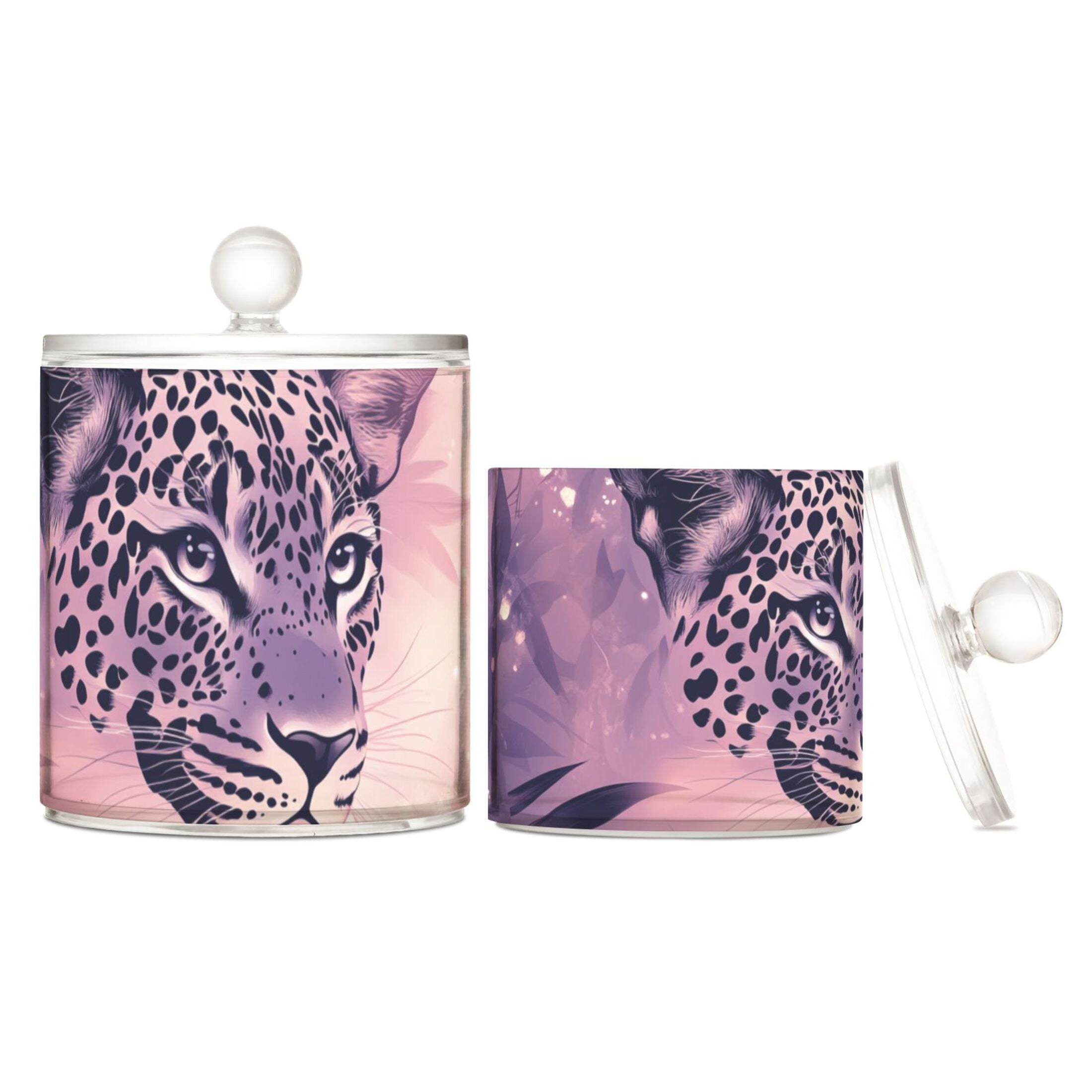 Leopard Butterflies Shining Jungle Translucent Plastic Cans Storage ...