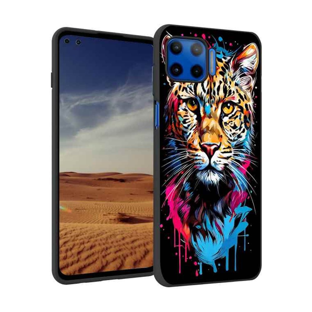 Leopard-Cat-face phone case for Moto One 5G for Women Men Gifts,Soft ...