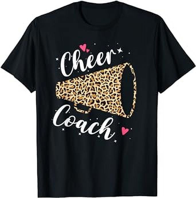 Leopard Cheer Coach Cheerleading Cheerleader Appreciation T-Shirt ...