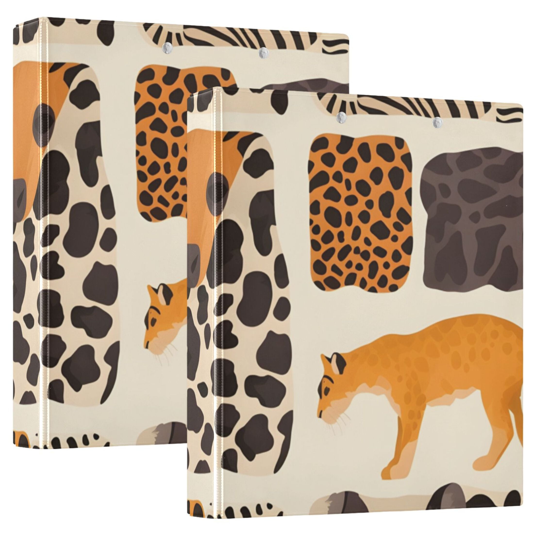 Leopard Cheetah 3 Ring Binders 1.5 inch Hardcover File Folders with ...