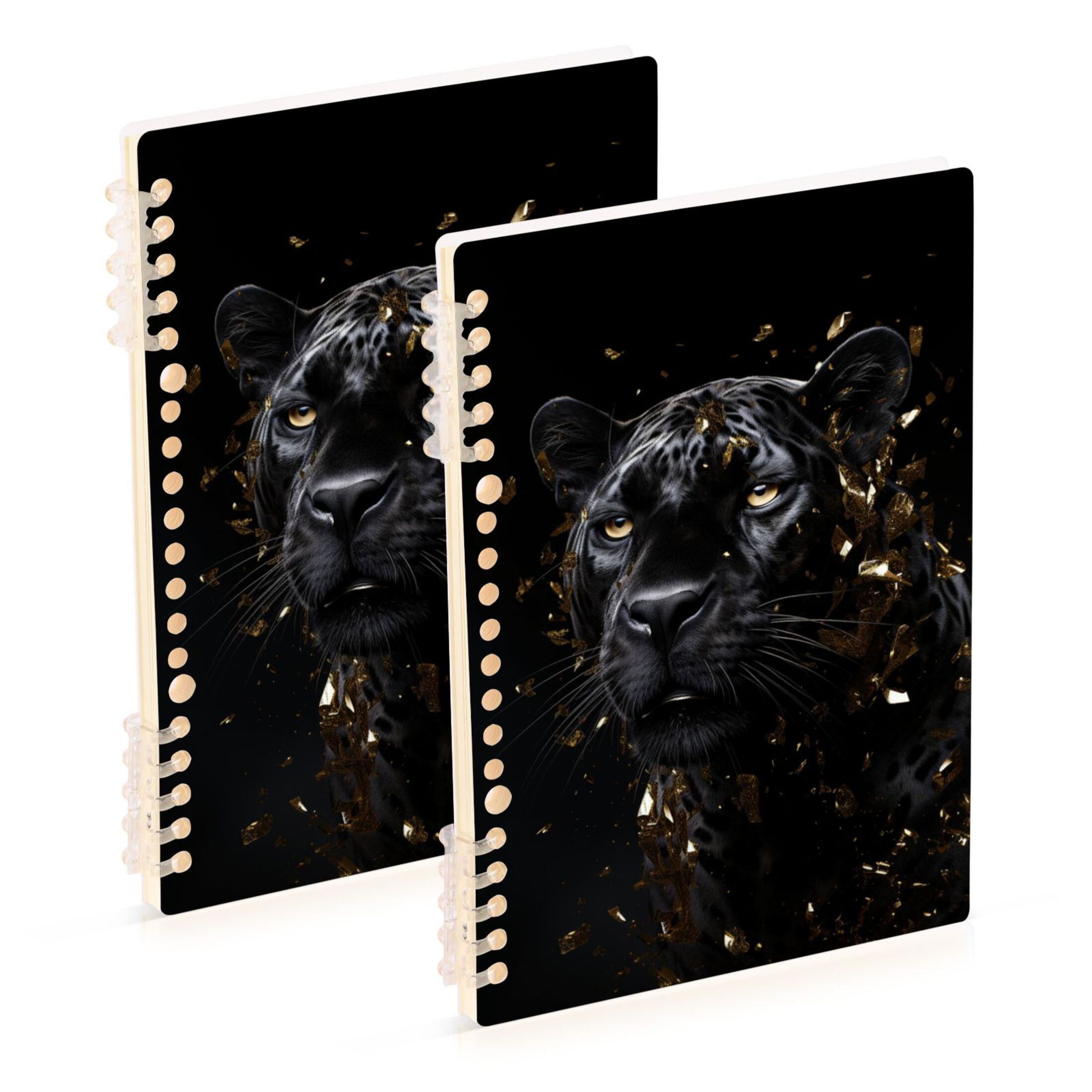 Leopard Cheetah Black Ring Binder Notebook Journey Note Diary College ...